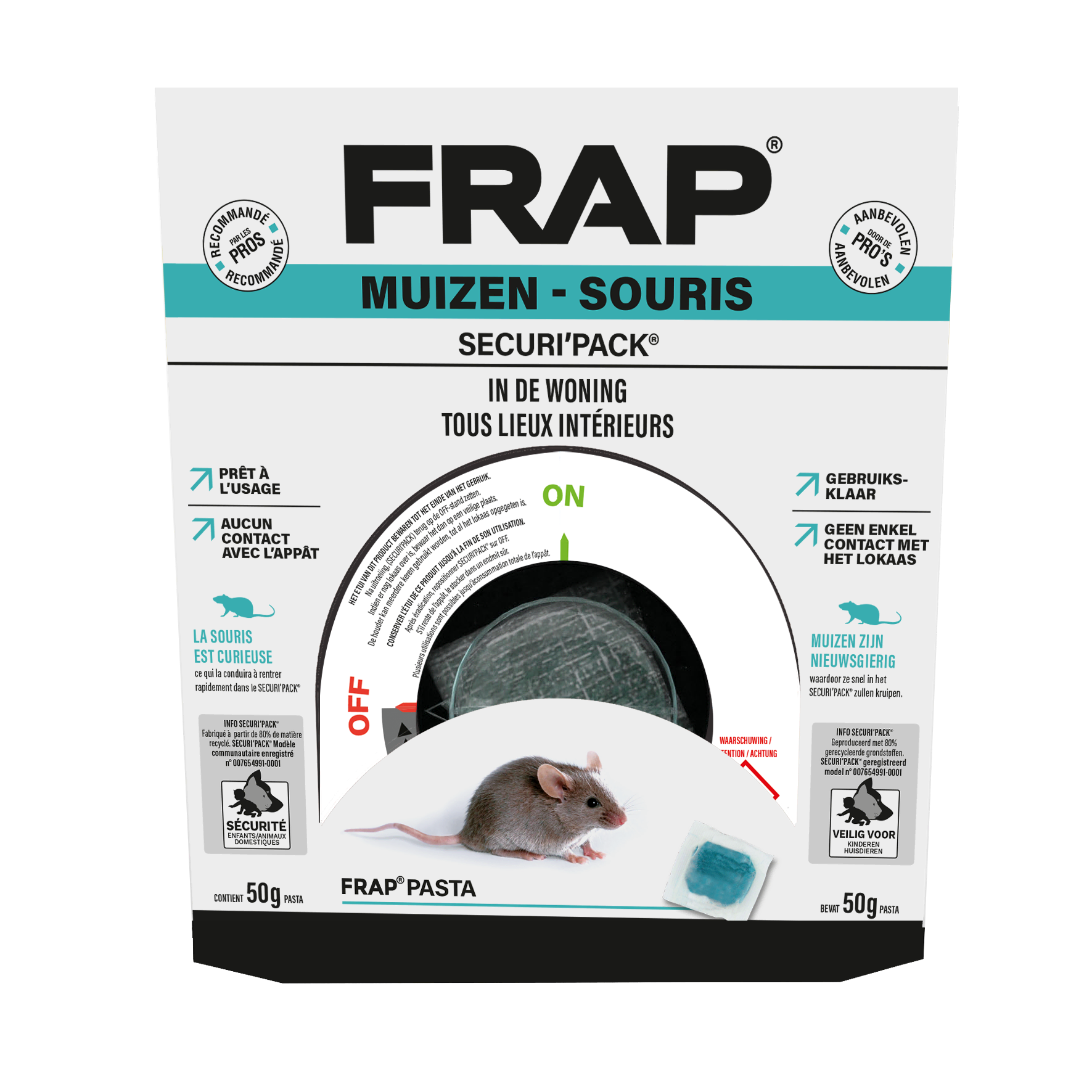 FRAP® Securi'Pack voor bestrijding van muizen in alle ruimtes