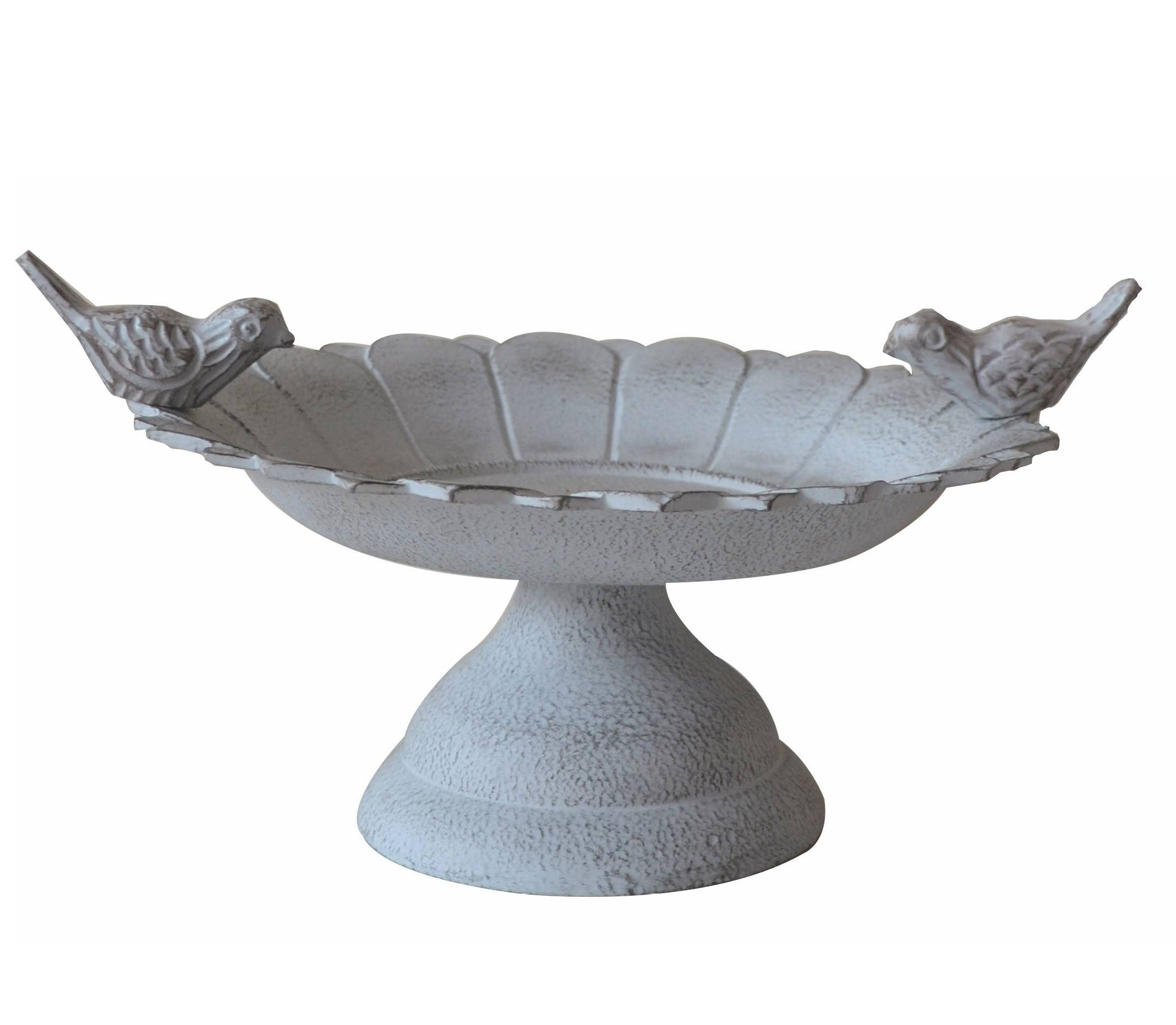 Vogelbad op voet alu tafelmodel | Metalen drinkschaal met vogels