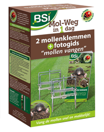 Mollenklemmen met handleiding "Hoe mollen vangen"