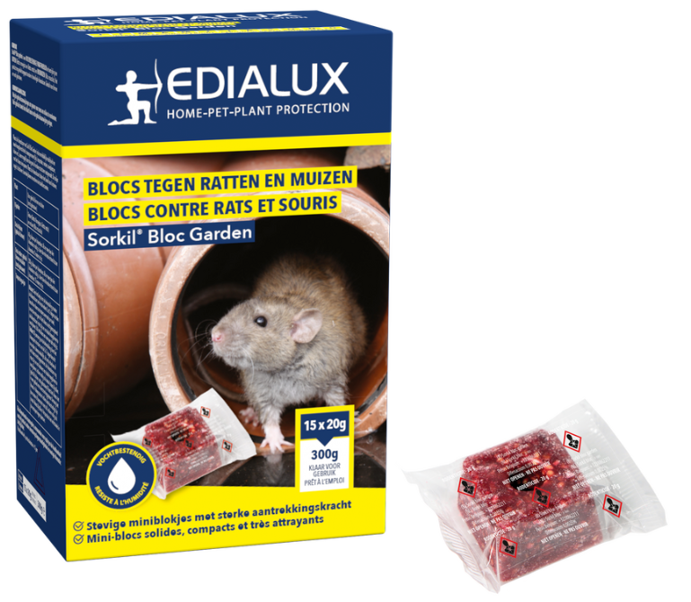 Edialux Sorkil Bloc Garden 300g ratten muizen 🐀