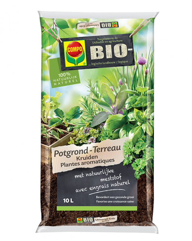 Beste potgrond voor kruiden - Compo Bio kruidenpotgrond 10L