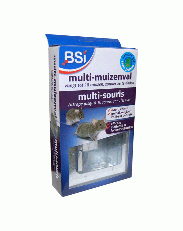 Diervriendelijke muizenval | BSI multi-muizenval | Levend muizen vangen