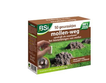 BSI Mollen-Weg geurcapsules: Diervriendelijk mollen verjagen!