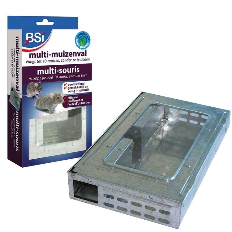 Diervriendelijke muizenval | BSI multi-muizenval | Levend muizen vangen